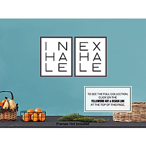 Inhale Exhale Wall Art - Zen Inspirational Meditation Wall Art Print - Unframed Typography - Spiritual Gift for Meditation Fans - Great for Bedroom, Yoga Studio - Chic Home Decor - 8x10 Print