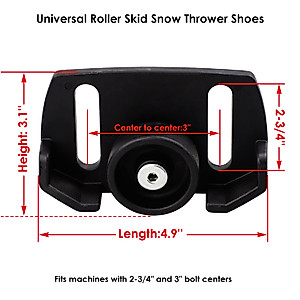 Universal Roller Snowblower Skid Shoes with Carriage Bolts for MTD Snow Thrower