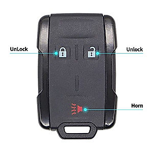 Xucanarmy Key Fob Replacement, Car Keyless Entry Remote Control fit for Chevy Silverado Colorado GMC Canyon Sierra M3N-32337100 (1 Pack(3 Button), Black Side)