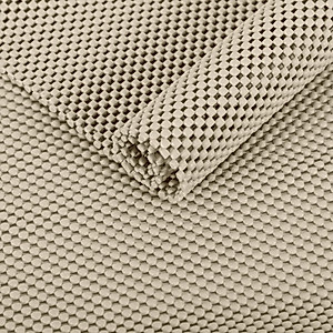 RAY STAR 12X48 Inch Shelf Liner for Kitchen Cabinets, Non-Adhesive Cabinet Liner Washable, PVC Drawer Liner for Dresser Non-Slip Bathroom Beige