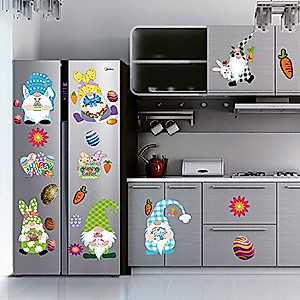 DmHirmg Easter Window Clings, Upgraded Static Easter Window Sticker, Easter Decorations Window Clings Stickers Decal,Cute Bunny Radish Eggs Carrot Decals for Kids School Office Home Glass Decals for Easter Home Party Decorations Supplies 9 Sheets