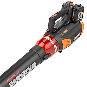 WORX 40V WORXAIR Turbine WG584.1 Cordless Leaf Blower (430CFM ), Brushless Motor 2*4.0Ah Batteries and Charger Included
