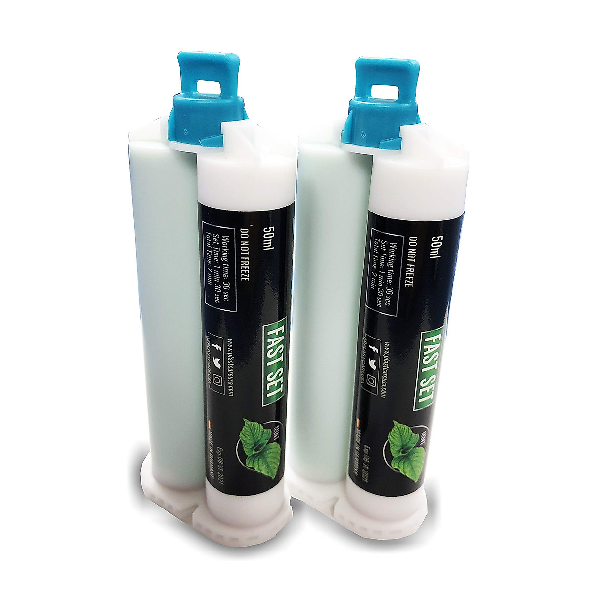 Bite Registration Material, Fast Set, Made in Germany Mint Flavor, Set of 2 50ml Cartridges, No Mixing Tips