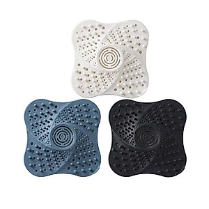 Drain Strainer, Hair Catcher, 2022 Design Anti Clog-Free, Bathroom Bathtub Shower Kitchen Sink Floor Drain, Tub Rubber Stopper, Pet Fur Food Basket, Flexible Silicone, White Black Blue, Standard