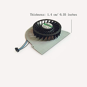 CPU Cooling Fan Replacement for HP EliteBook 8570W 8560W Series Fan, 3 Screw Holes (Thickness: 1.4 cm) 4-pin