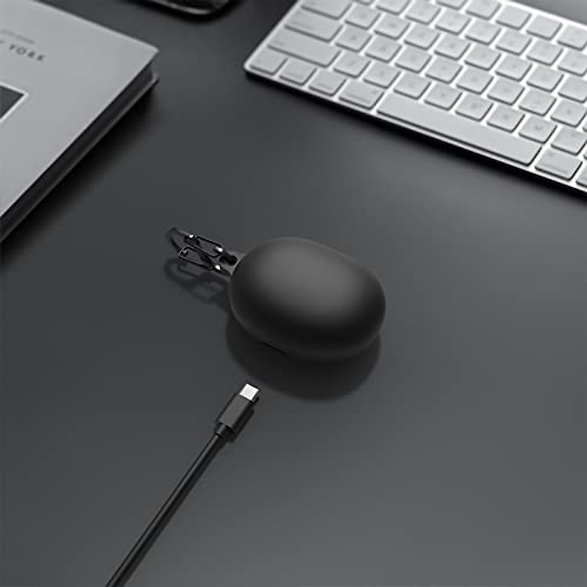 Geekria Silicone Case Cover Compatible with Anker Soundcore Liberty 3 Pro True Wireless Earbuds, Earphones Skin Cover, Protective Carrying Case with Keychain Hook, Charging Port Accessible (Black)