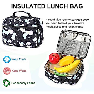 Joyfulife School Backpack for Girls Backpack with Lunch Box Lightweight Water Resistant Kids Bookbags Set