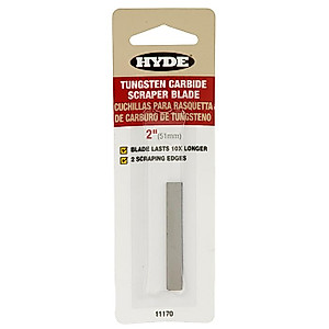 5-Pack of 2” Hyde 11170 Hyde Replacement 2-Edge Carbide Scraper Blade