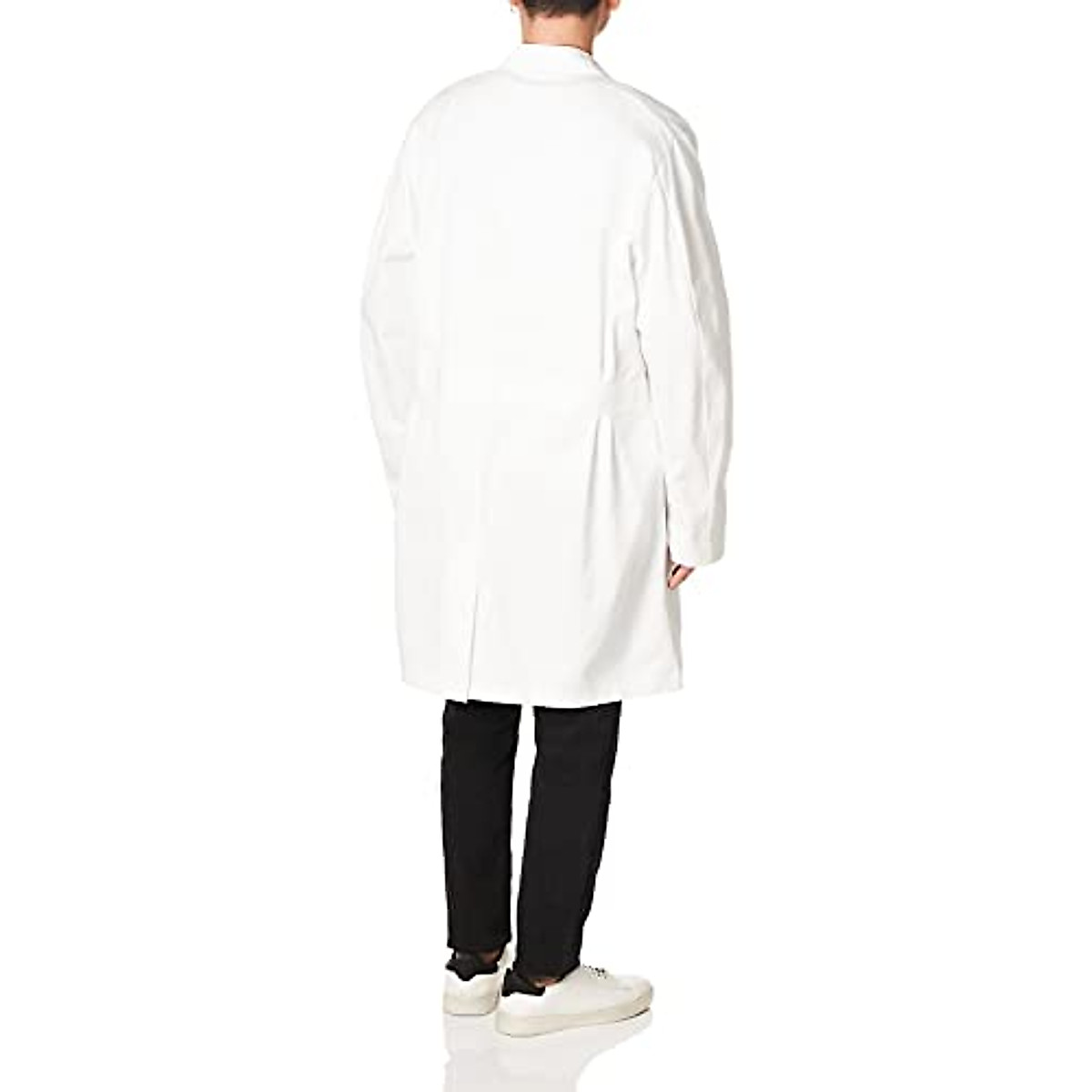 Landau Essentials Relaxed Fit 5-Pkt 4-Button Full-Length Lab Coat for Men 3124 White 8oz 100% Cotton Twill