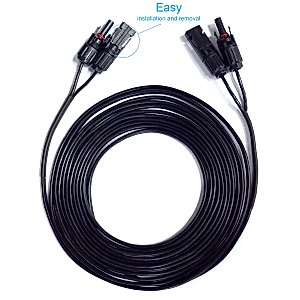 ACOPOWER 20 Feet 14AWG Solar Extension Cable with Female and Male connectors for 50W 70W 80W 105W 120W Portable Solar Panel (HY-EXT-20FT)