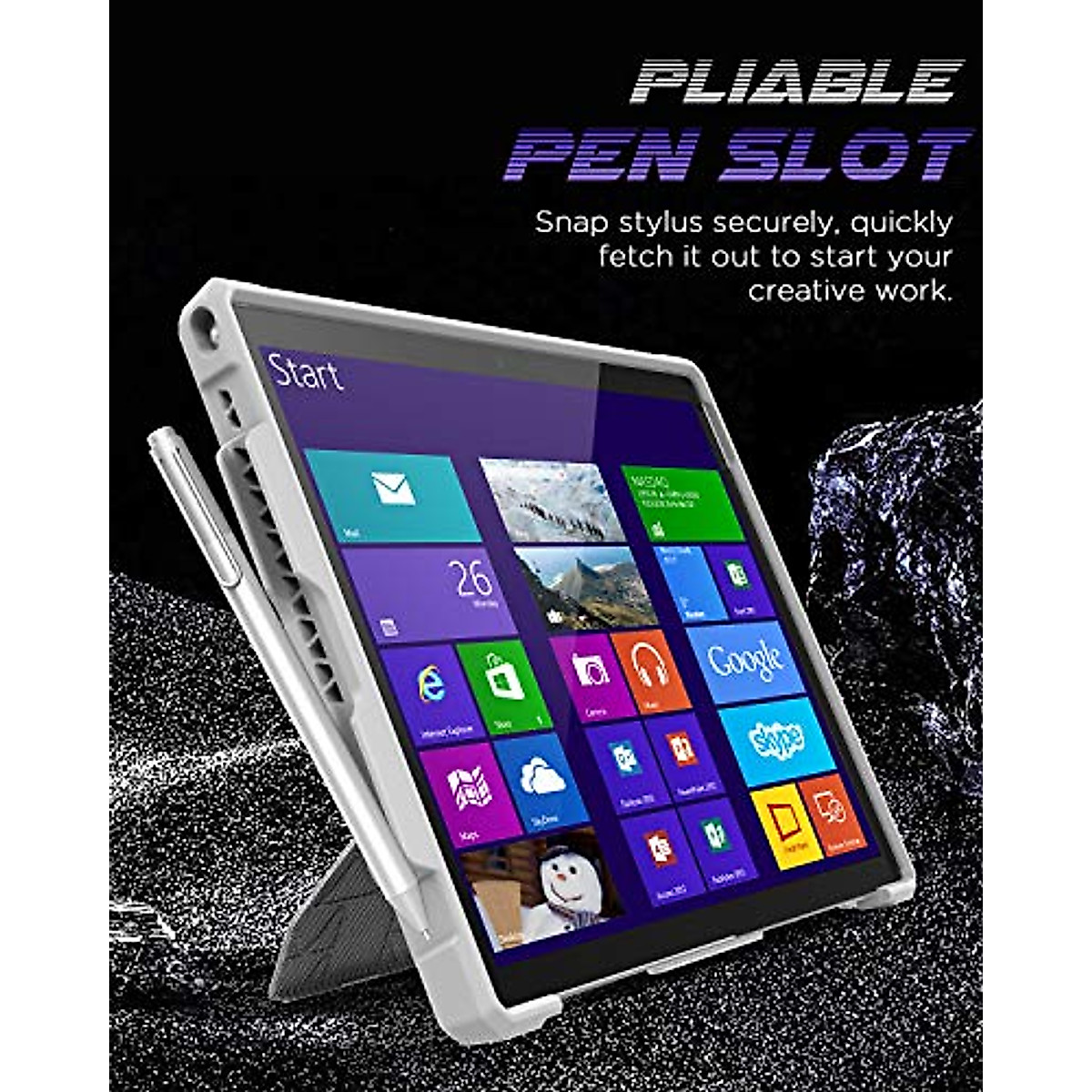 MoKo Case Fit Microsoft Surface Pro 7 Plus/7/6/5/4/LTE, [Heavy Duty] Shockproof Full-Body Rugged Hybrid Tablet Case with Hand Strap & Kickstand Fit Pro 7+/Pro 7/Pro 6/Pro 5/Pro 4/Pro LTE, Green+Gray