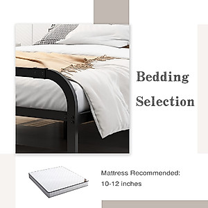 alazyhome California King Bed Frame Heavy Duty Metal Platform with Headboard and Footboard Sturdy Steel Support No Box Spring Needed Easy Assembly Black