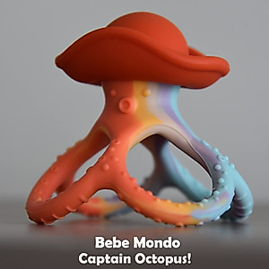 Teething Toys 3-6 Months, Teethers for Babies 3-6 6-12 Months for Teething Relief, Baby Teether Teething Toys 100% Silicone, Newborn Infant Sensory Baby Toys 0-6 Months,bebe mondo (Octopus)