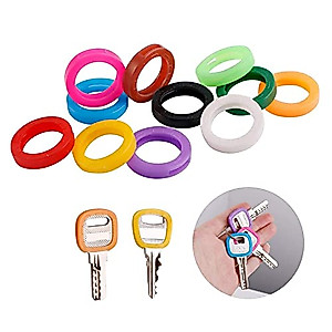 22PCS Key Caps Plastic Key Identifier Covers Tags Coding Rings in 11 Assorted Colors
