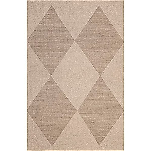 nuLOOM Simple Diamond Easy-Jute Machine Washable Accent Rug, 3' x 5', Natural