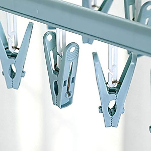 Groupcow Clip and Drip Hanger Clothes Hanger Drying Rack 32 Clips (Light Blue)
