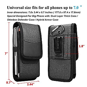 Njjex Cell Phone Holster for iPhone 11 12 13 14 Pro Max XR 7 8 Plus Samsung Galaxy S22 Ultra S21+ S20 S10 A02S A12 A13 A32 A42 A52 5G A11 A21 A51 A71 Belt Clip Holster Phone Pouch Holder Carrying Case
