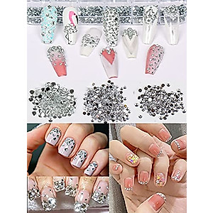 Spearlcable Nail Art Decoration Kit,48 Sheets Nail Stickers Crystal Rhinestones Set 3D Holographic Butterfly Glitter Fruit Nail Art Slices Iridescent Nail Sequins for Acrylic Nail Art