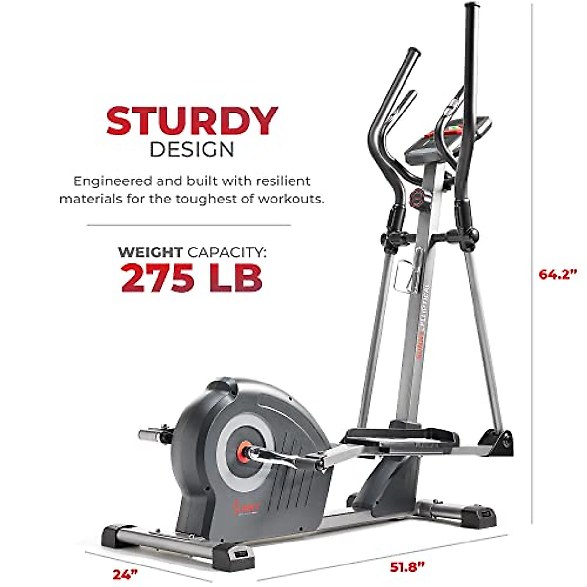 Sunny Health & Fitness Elite Interactive Series Exercise Elliptical with Exclusive SunnyFit App Enhanced Bluetooth Connectivity - SF-E320047