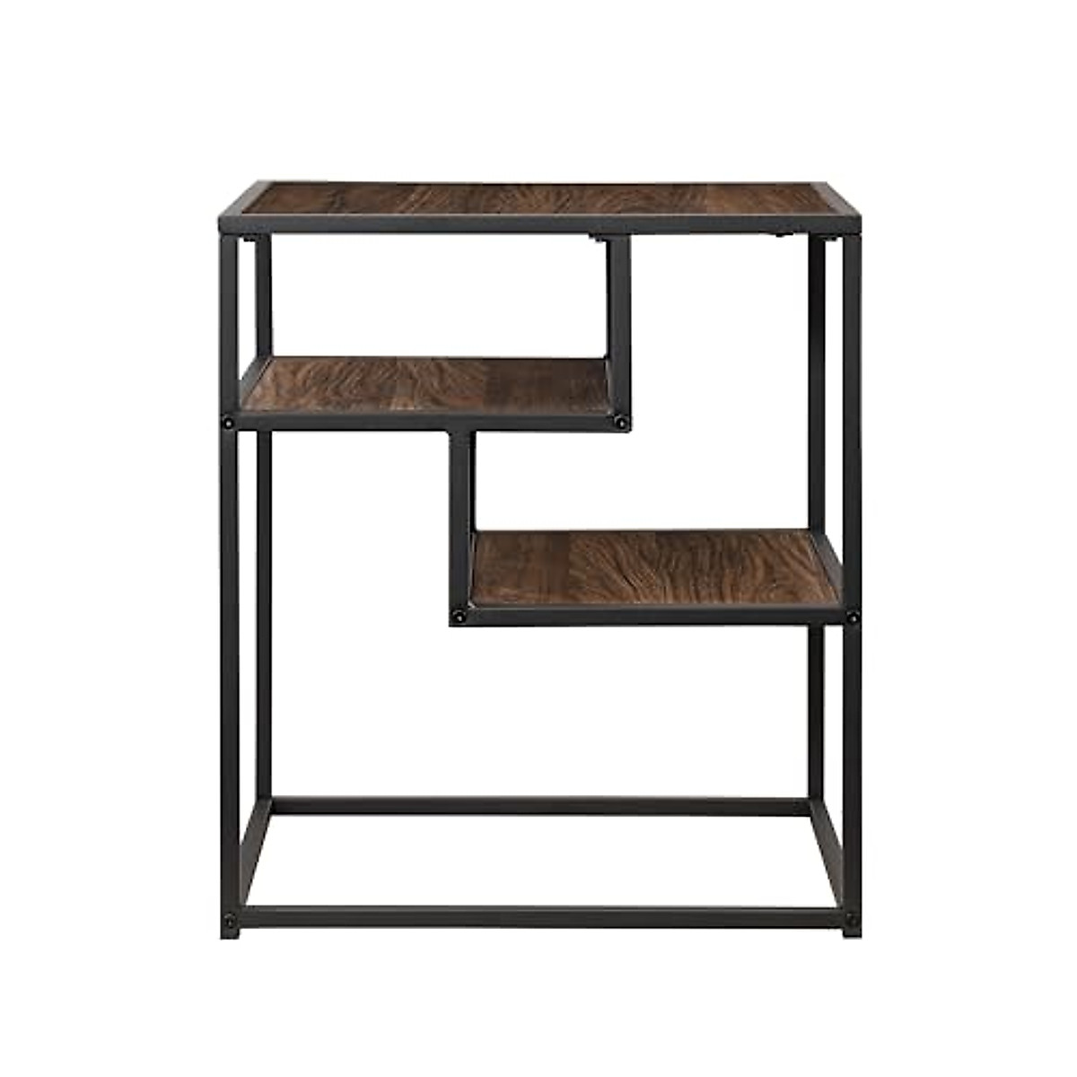 Walker Edison Contemporary Floating Shelf Side Table, 16 Inch, Dark Walnut