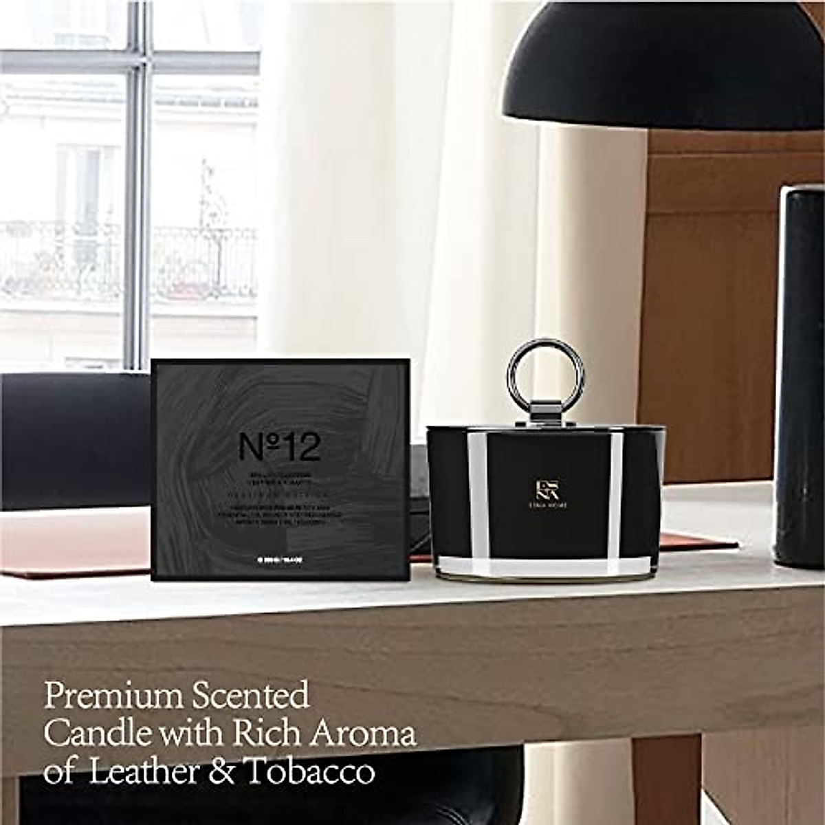 ESNA HOME Luxury Natural Soy Scented 3 Wicks Candle | 19.4oz 110 Hours Long Burn Candles for Home Scented | Lemon Grass Essential Oil Couples | Aromatic Candle Premium Ideas for Mom She’ll Simply Love