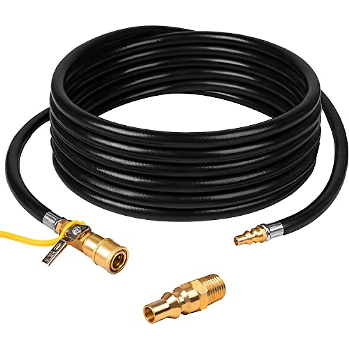 SHINESTAR RV Propane Quick Connect Kit, 12FT Quick Connect Propane Hose & 1/4" Quick-Disconnect Propane Adapter Fitting