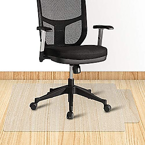 YOUKADA Office Chair Mat with Lip for Hardwood Floor, Transparent Floor Mats for Rolling Chairs, Wood/Tile Protection Mat for Office & Home (34" x 43'')