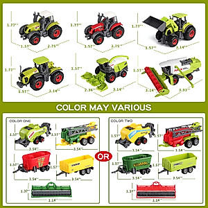 Oriate Farm Tractor Toys Vehicle with Farm Animals & Activity Play Mat, 38Pcs Educational Realistic Kid's DIY Farm Diecast Set, Kids Tractors Trailer Sprayer Cow Animal Toy Birthday Gift