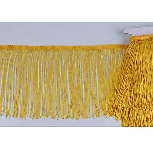 Heartwish268 Fringe Trim Lace Polyerter Fibre Tassel 6inch Wide 10 Yards Long for Clothes Accessories Latin Wedding Dress DIY Lamp Shade Decoration Golden Yellow