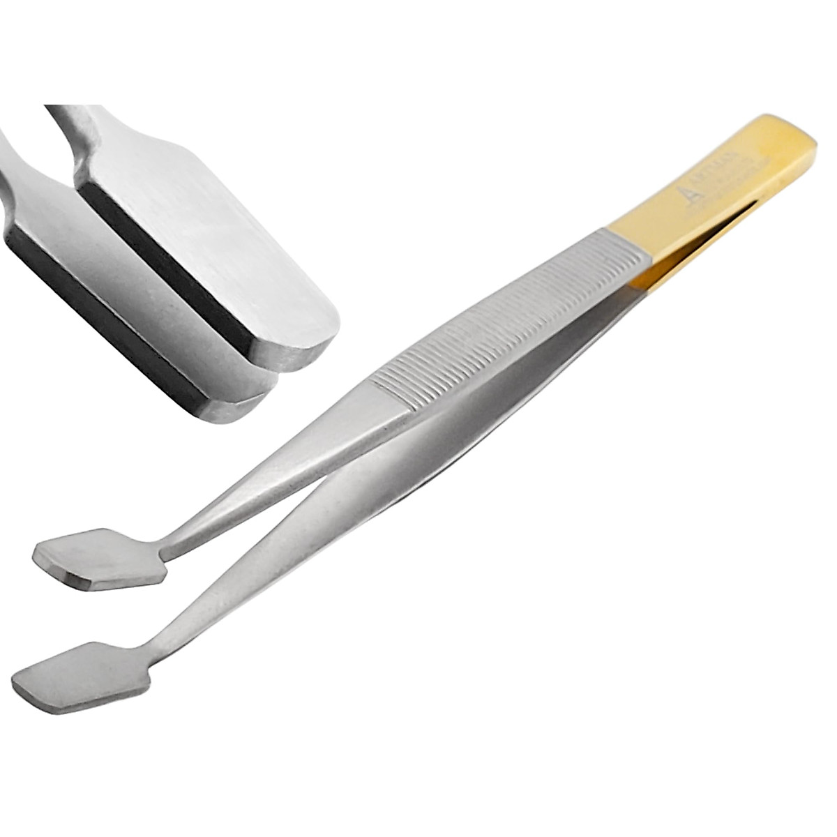 Tissue Membrane Holding Tweezer Flat Tips Stainless Steel Forceps with Offset Filter Forceps by Artman Instruments