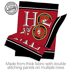 Marine Corps Home Garden Flag - Set Wall Holder Armed Forces USMC Semper Fi United State American Military Veteran Retire Official - House Banner Small Yard Gift Double-Sided Made in USA 13 X 18.5