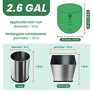 RAYTID Compostable trash Bags 2.6 Gallon Compost Bags for Kitchen Countertop Bin 1.3,2,3, Gallon, 120 Count,Small Kitchen Food Scrap Waste Bags,ASTM D6400, US BPI & Europe OK Compost Home Certified