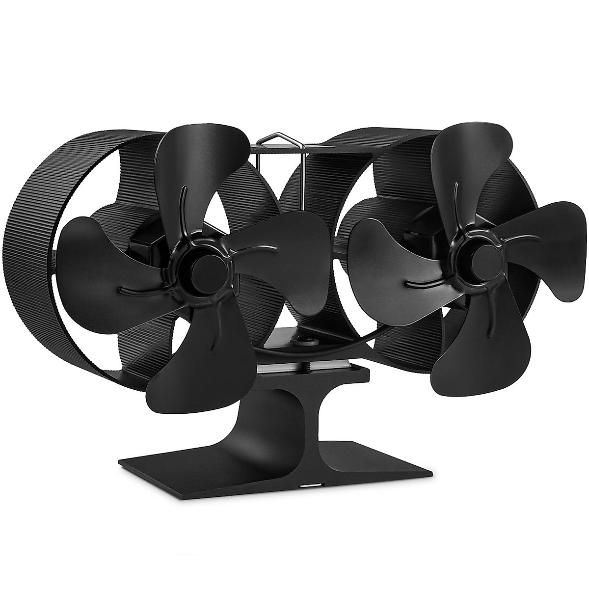 YINXN Wood Stove Fan, 8 Blades Stove Fan, Non Electric Dual Fan for Heater, Circulating Warm Air Saving Fuel Efficiently Heat Powered Stove Top Fans for Gas/Pellet/Wood/Log Burner Stove