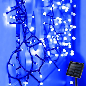 OxyLED Solar String Lights Outdoor Waterproof String Lights Solar Powered Decorative Fairy Lights for Garden Patio Wedding Party Christmas Tree Halloween (144 Ft, Blue)