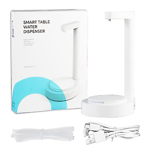 LED Bedside Water Dispenser,Desktop Water Bottle Dispenser,New Upgrade LED Light and Touch Buttons, Portable 5 Gallon Water Dispenser,with 7 Levels Pumping and Light,Suitable for Home, Office,