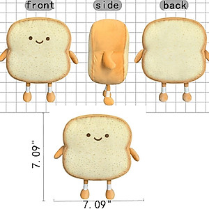 OUKEYI Toast Bread Pillow, Funny Bread Shape Plush Toy Pillow,Facial Expression Soft Toast Sofa Pillow, for Kids Adults Gift Home Bed Room Decor