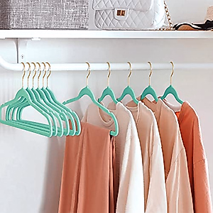 ManGotree Velvet Hangers, Coat&Suite Hangers, No-Slip Hangers, Ultra-Slim Space Saving Hangers, Sturdy&Durable Clothes Hangers, 360 Swivel Golden-Plated Hook, 36 Pack (Teal)