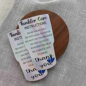 MUZRUYOU Tumbler Care Instructions, Tumbler Care Cards,Tumbler Care and Cleaning Cards, Cup Care Instructions(50 Pack)