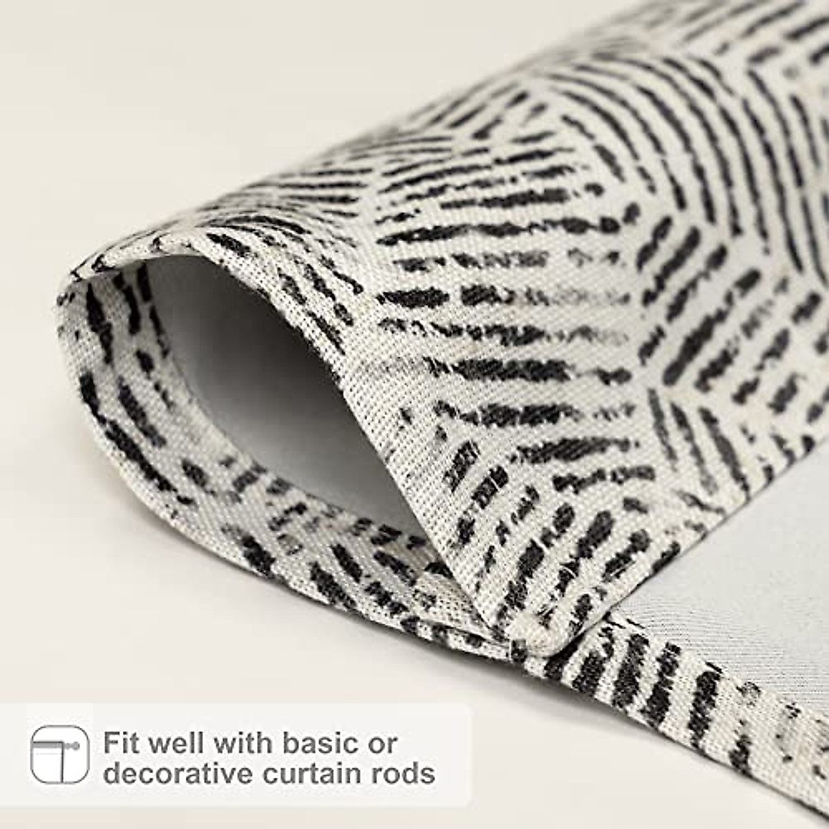 DriftAway Farmhouse Double Layer Linen Blackout Tie Up Curtains Thermal Insulated Striped Fully Lined Balloon Roman Shade Bathroom Window Adjustable Rod Pocket 45 Inch by 63 Inch Roman Black