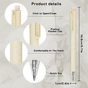 RIANCY 6PACK Cute pen, black gel in pens 0.5mm Fine tip Black Ink fine point Pen Black ink Pens Quick Dry Ink Smooth Writing Pen for note taking Office School art supply