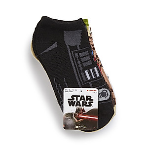 STAR WARS Boys 5 Pack No Show Casual Sock, Multi, 9-11 US