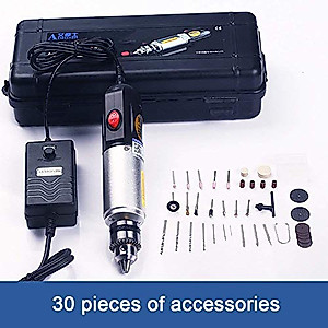 72W Micro DIY Electric Handle Drill ，Adjustable Variable Speed Mini Hand Held Power Tools Hobby Drill Electronic Grinder/Metal Jewelry, Wood, Jade, Small Handicraft,Collection Hobby,Drilling,Grindin