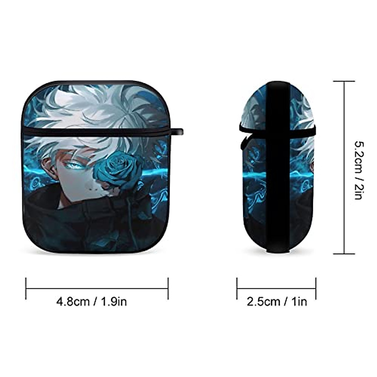 Anime Print Case for AirPods Case Cover Shockproof Wireless Charging Protective Hard Skin with Keychain Compatiable with AirPods 2 & 1