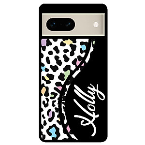 Colorful Leopard Cheetah Animal Skin Personalized Black Rubber Phone Case Compatible With Google Pixel 8 Pro, 8a, 8, 7a, 7, Pixel 7 Pro, 6a, Pixel 6 Pro, 6, 5, 4a 5G, 4a 4G, 4, 4 XL, 3a, 3a XL, 3