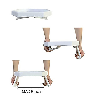 Xchouxer Sofa Arm Clip Table, Armrest Tray Table, Drinks/Remote Control/Snacks Holder (White , 2.5D x 9W x 4.5H in