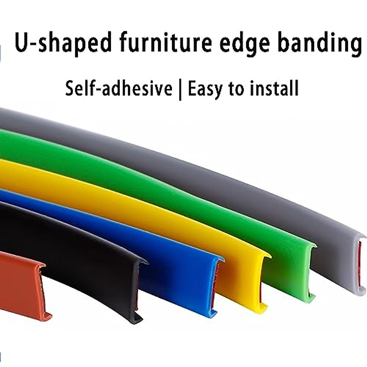 LOVEDELU U-Shape Edge Banding,5m Soft Self Adhesive Veneer Edge Banding, Collapsible Edge Protector,Counter Edging for Cabinet Repair,Furniture Protection,28mm