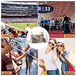 2 Pieces Clear Purse for Women Crossbody Clutch Bag Stadium See Through Cute Shoulder Handbag Sport Concert Party Present (Cute Style)