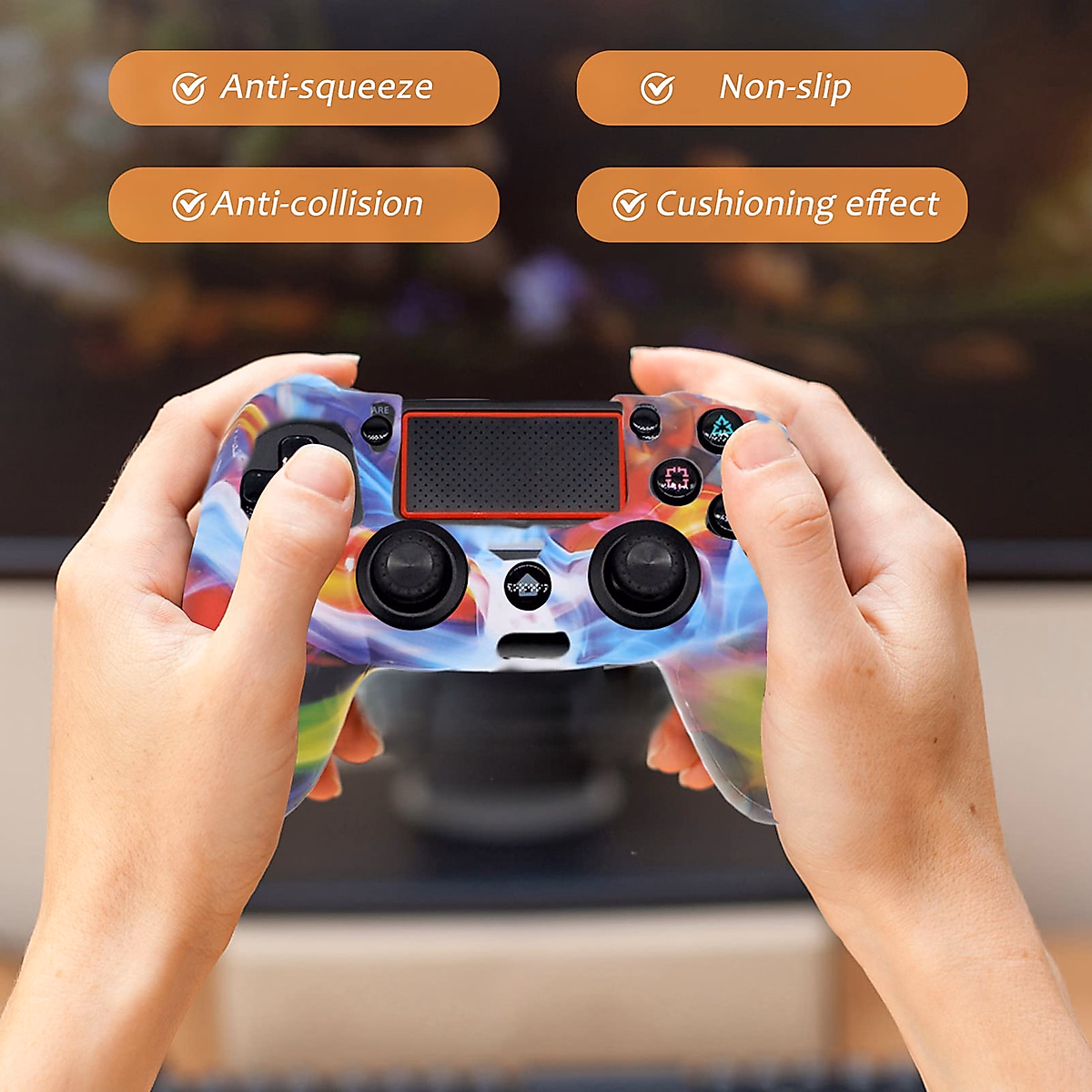 OSALADI Gamepad Anti- Slip Sleeve Silicone Cover Case Compatible for PS4 Game Console Handle