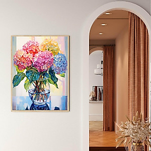 EIBEILI Diamond Painting Kits for Adults, Hydrangea in Glass 5D Diamond Art Kits for Beginner DIY Full Drill Diamond Dots Crystal Craft Kits for Home Wall Decor Gifts 11.8x15.7 inch