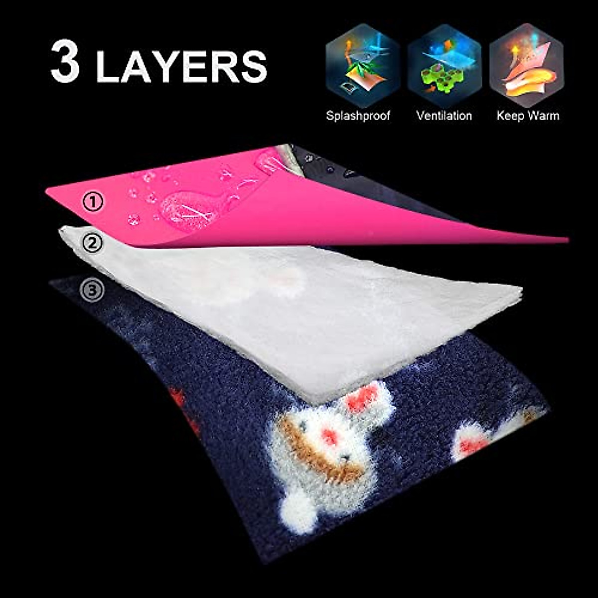 Didog Fleece Lined Warm Dog Winter Coat for Small Dogs & Cats,Reflective Cold Weather Dog Jacket Sport Vest with Zipper Closure and Leash Ring for Walking Hiking(Chest: 14" Back Length: 12", Hot Pink)